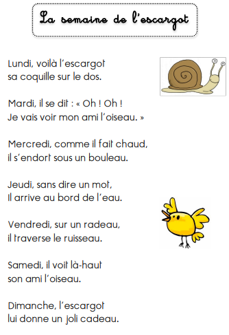 Poésie/chant – cahier du jour